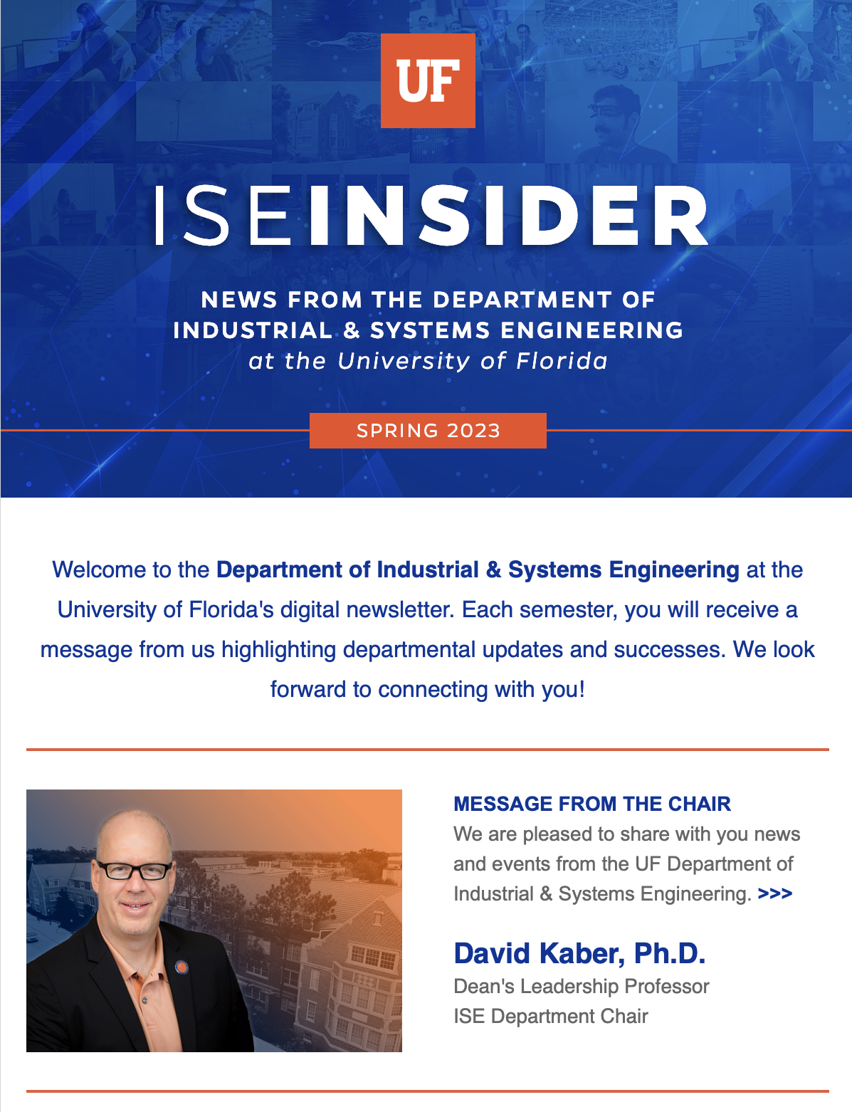 ISE Insider: Spring 2023 - Department of Industrial & Systems Engineering